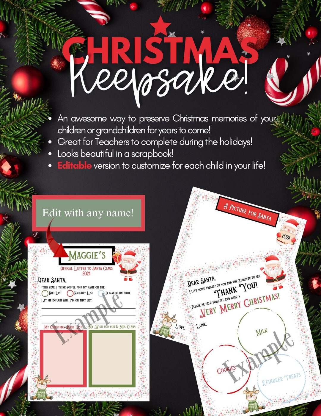 Personalized Custom Letter to Santa | Dear Santa | Printable Template ...