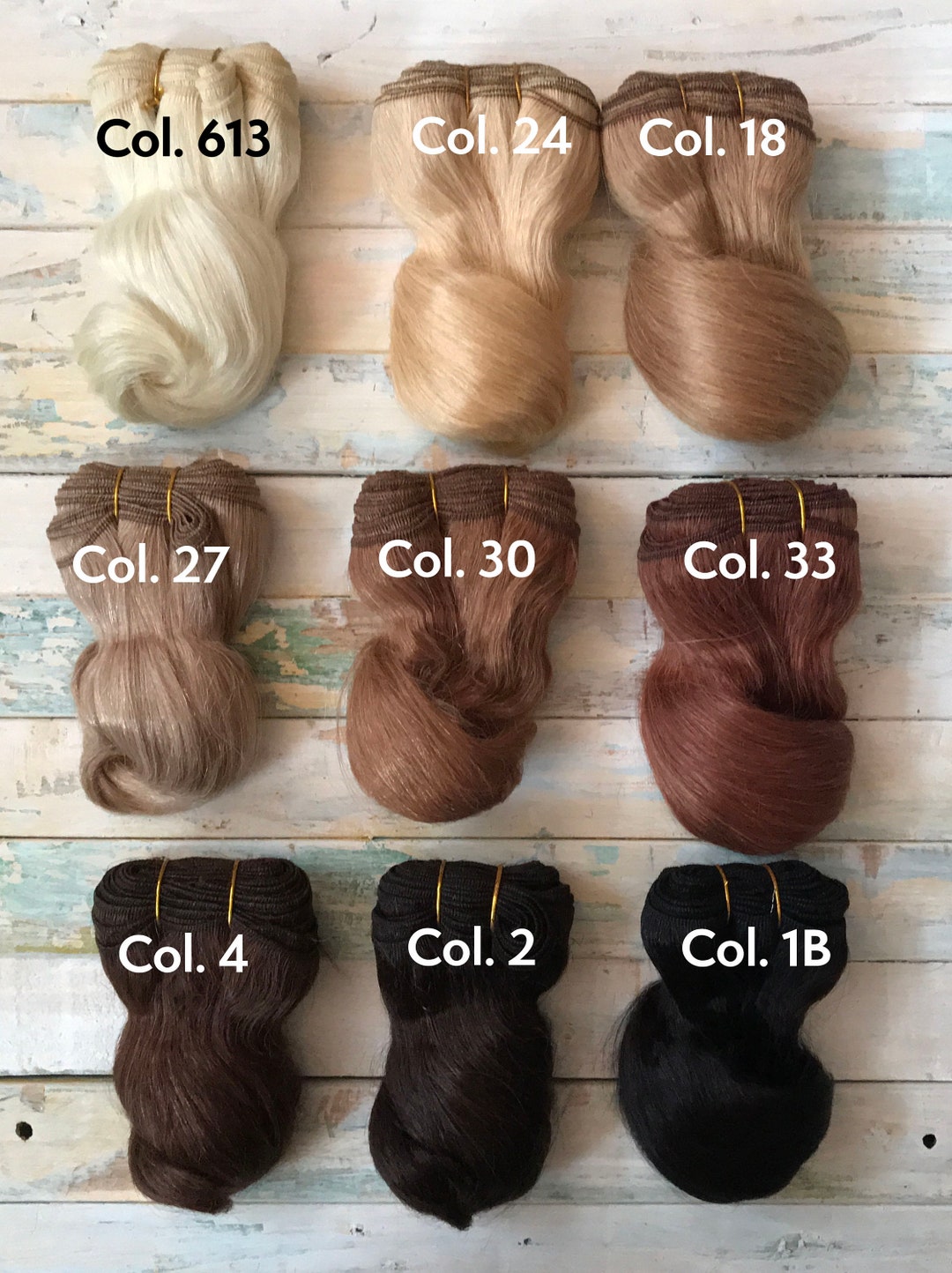 Loose Wave Natural Mohair Weft - Waldorf Doll Hair -- Coarse Natural ...