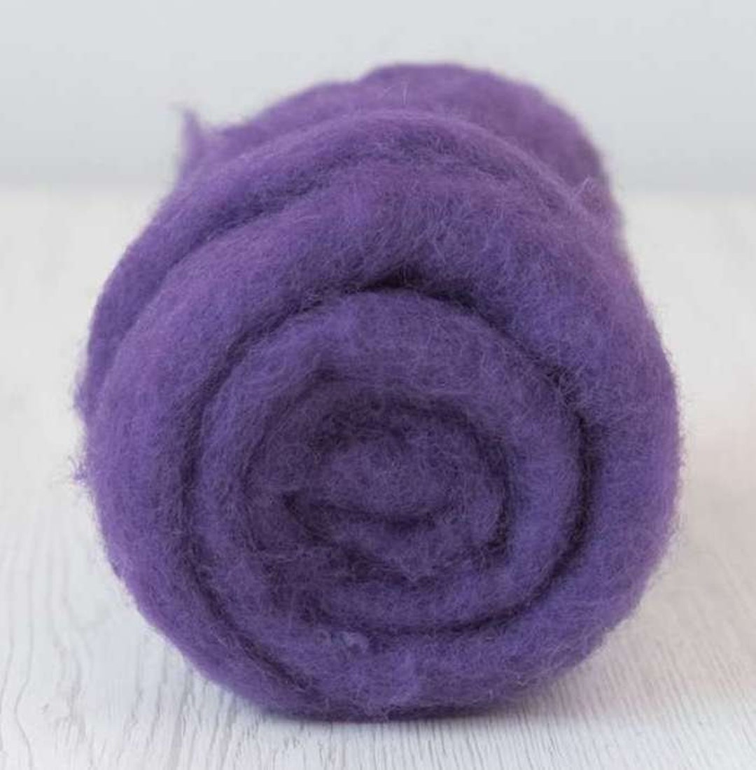 Violet - Newzealand/maori Batt, Needle Felting, Wet Felting, 50 Grams ...