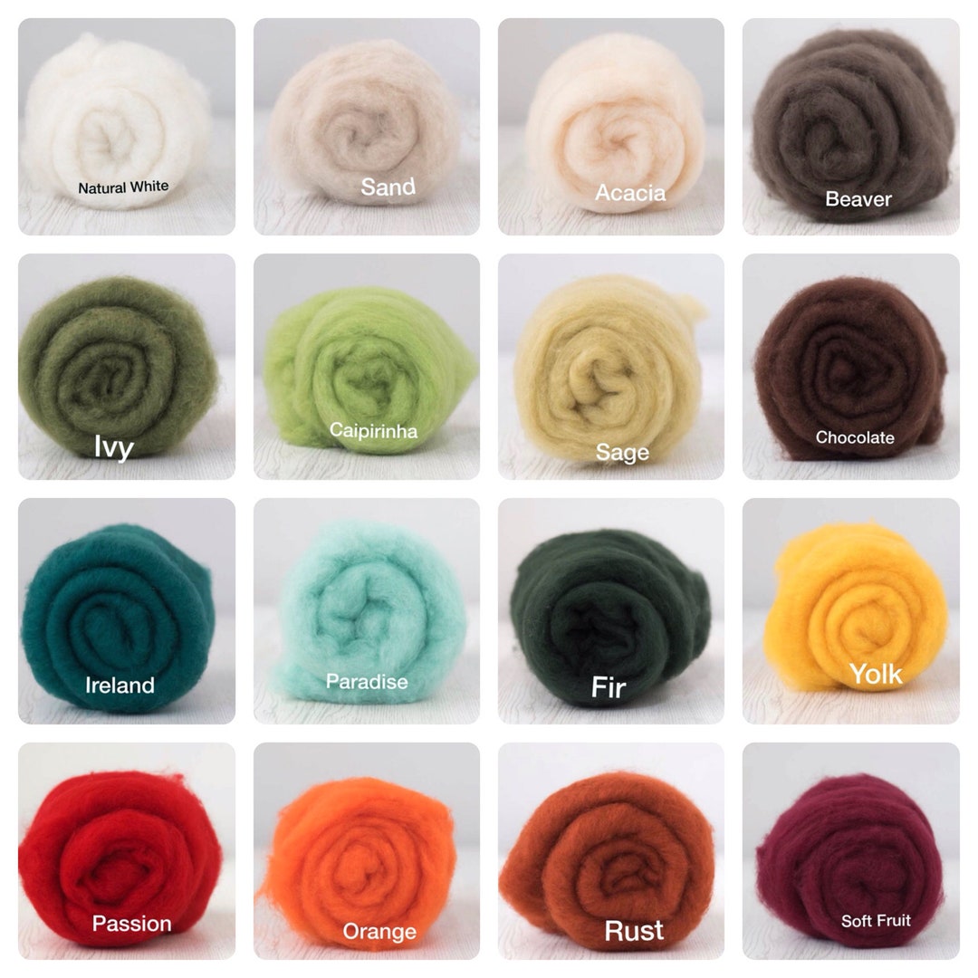 Merino Extra Fine Batt/carded - 19 Micron - per 50 Grams (1.76oz) Units ...