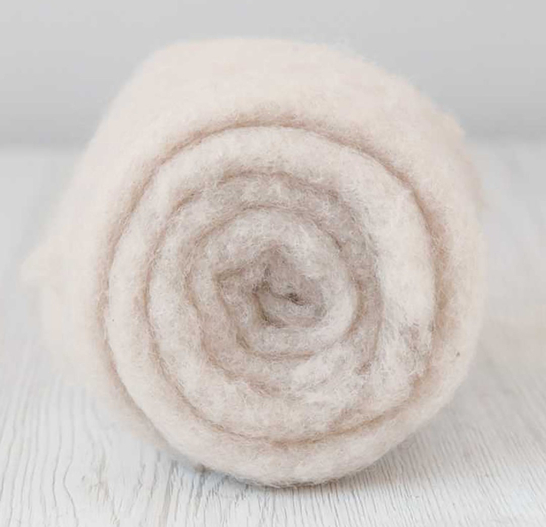 Sand Coloured Batt, Needle Felting, Wet Felting, 50 Grams (1.75oz ...