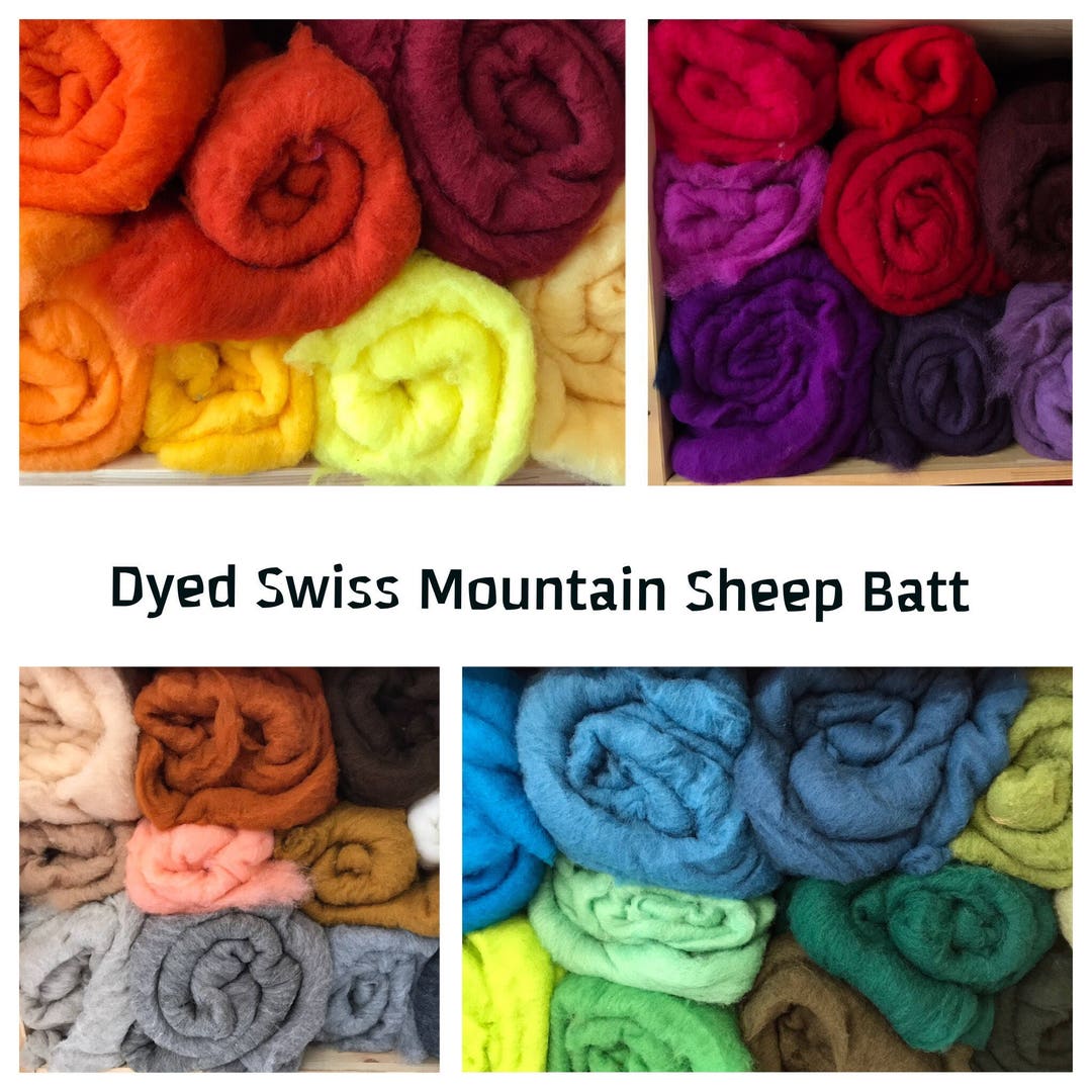 Swiss Mountain Sheep - Dyed Batt - Bergschaf - Valois - 27 Micron - 50 ...