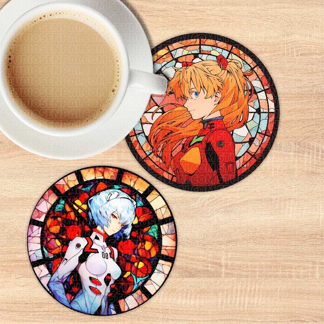 EVA Mecha - Anime Drink Coasters - Stained Glass Coaster Set | Perfect ...