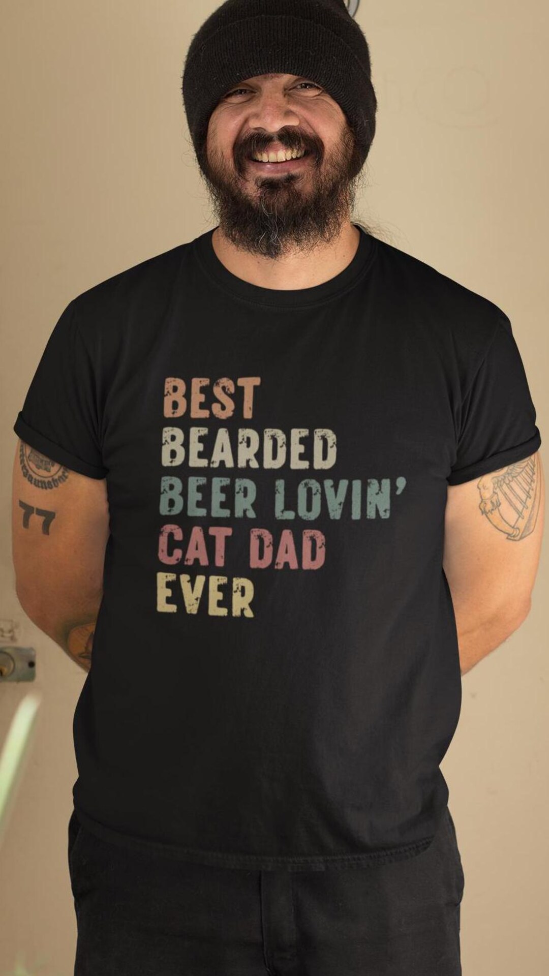 Best Bearded Beer Lovin' Cat Dad Ever Shirt, Funny Gift for Beer Lover ...