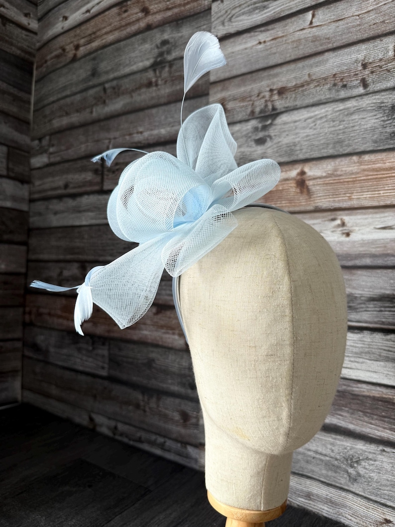Baby Blue Feather Fascinator: Wedding Guest Headpiece - Etsy