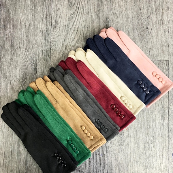 Button Gloves - Etsy