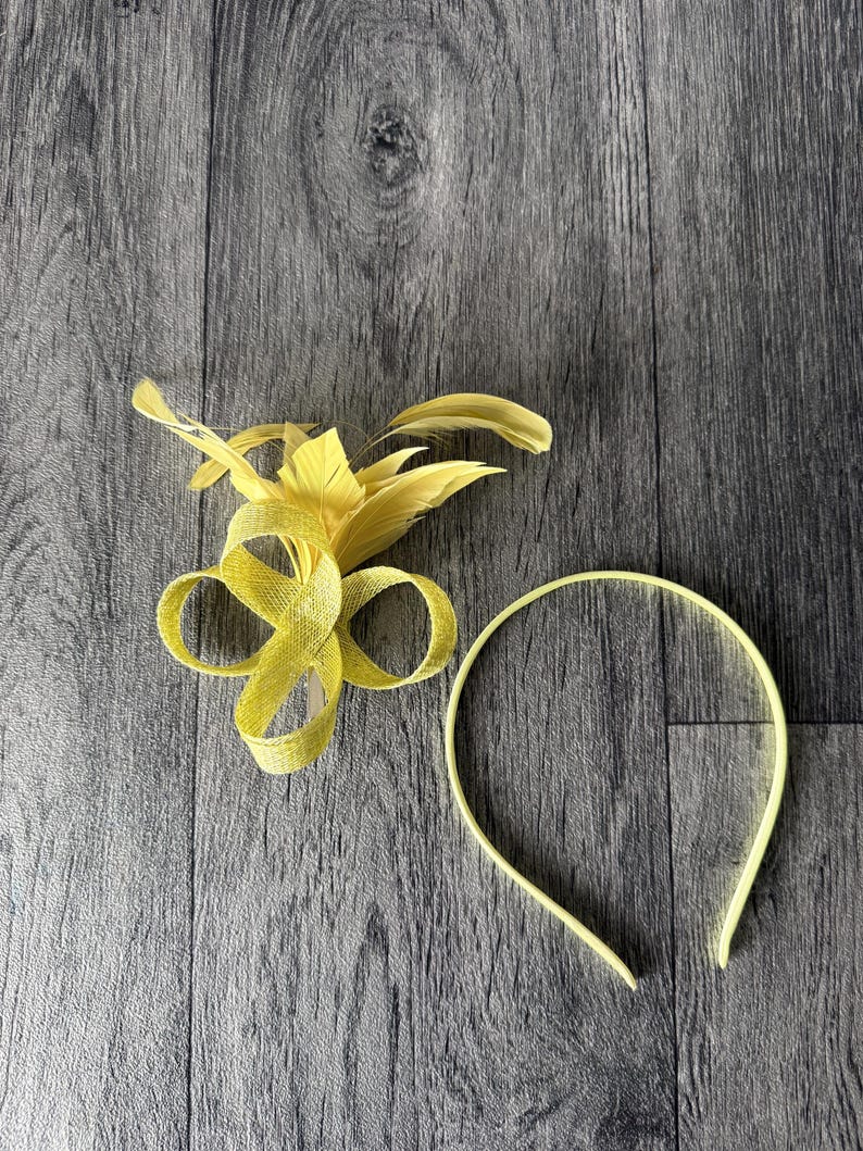 Yellow Fascinator Hat: Mini Small, Wedding, Races, Royal Ascot ...