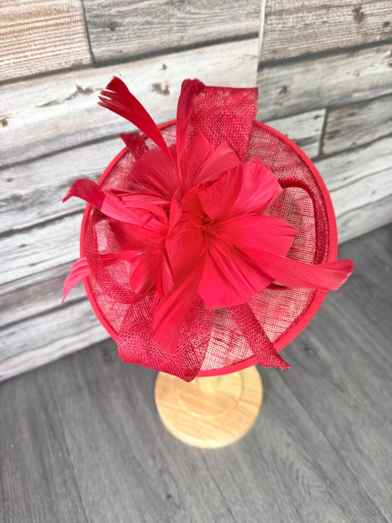 Red Feather Fascinator: Race Day Headband, Kentucky, Derby, Races ...