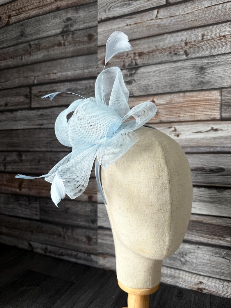 Baby Blue Feather Fascinator: Wedding Guest Headpiece - Etsy