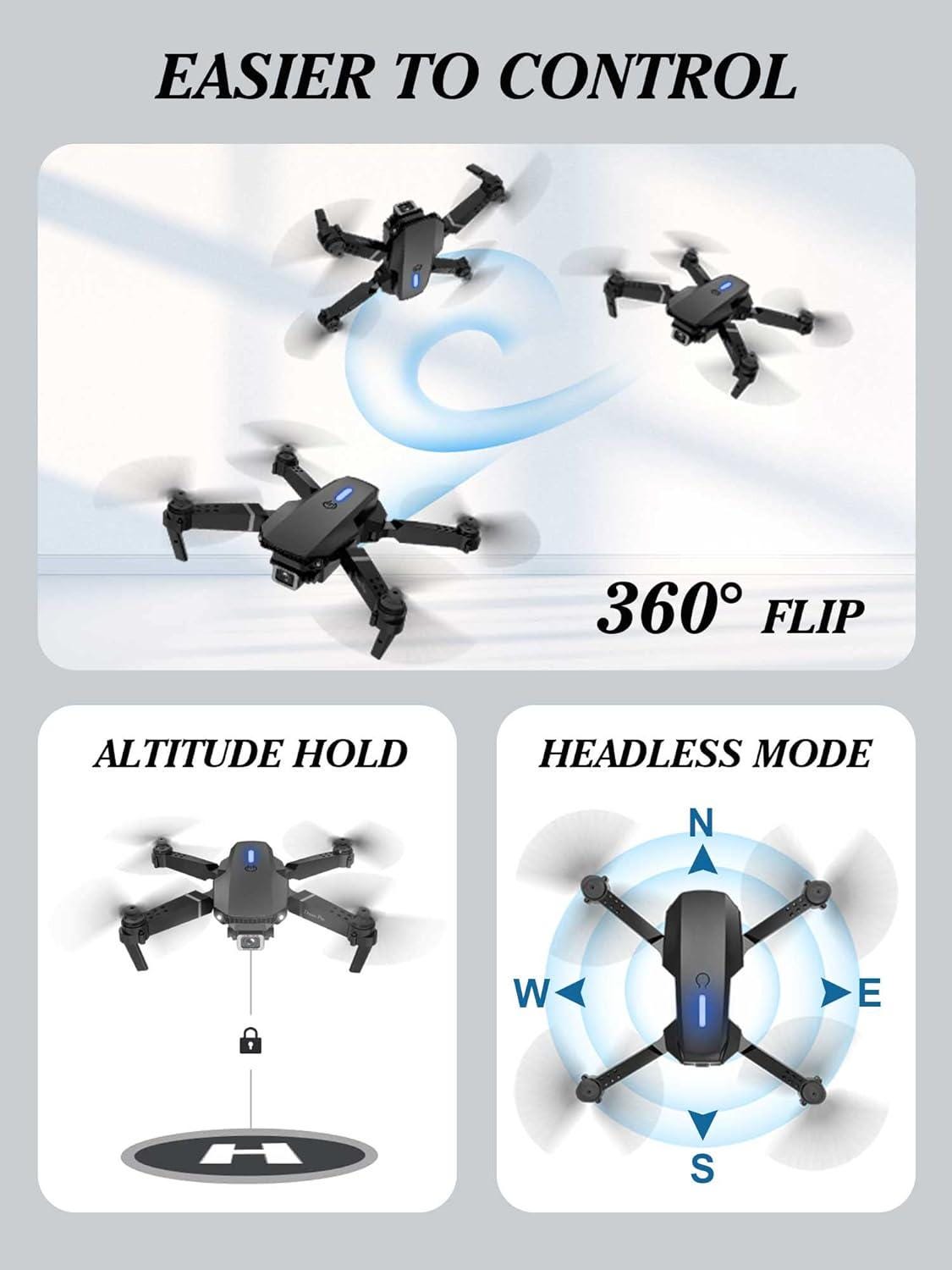 Kids Drone With Camera Foldable Mini Drone for Kids Boys Beginners Toys ...