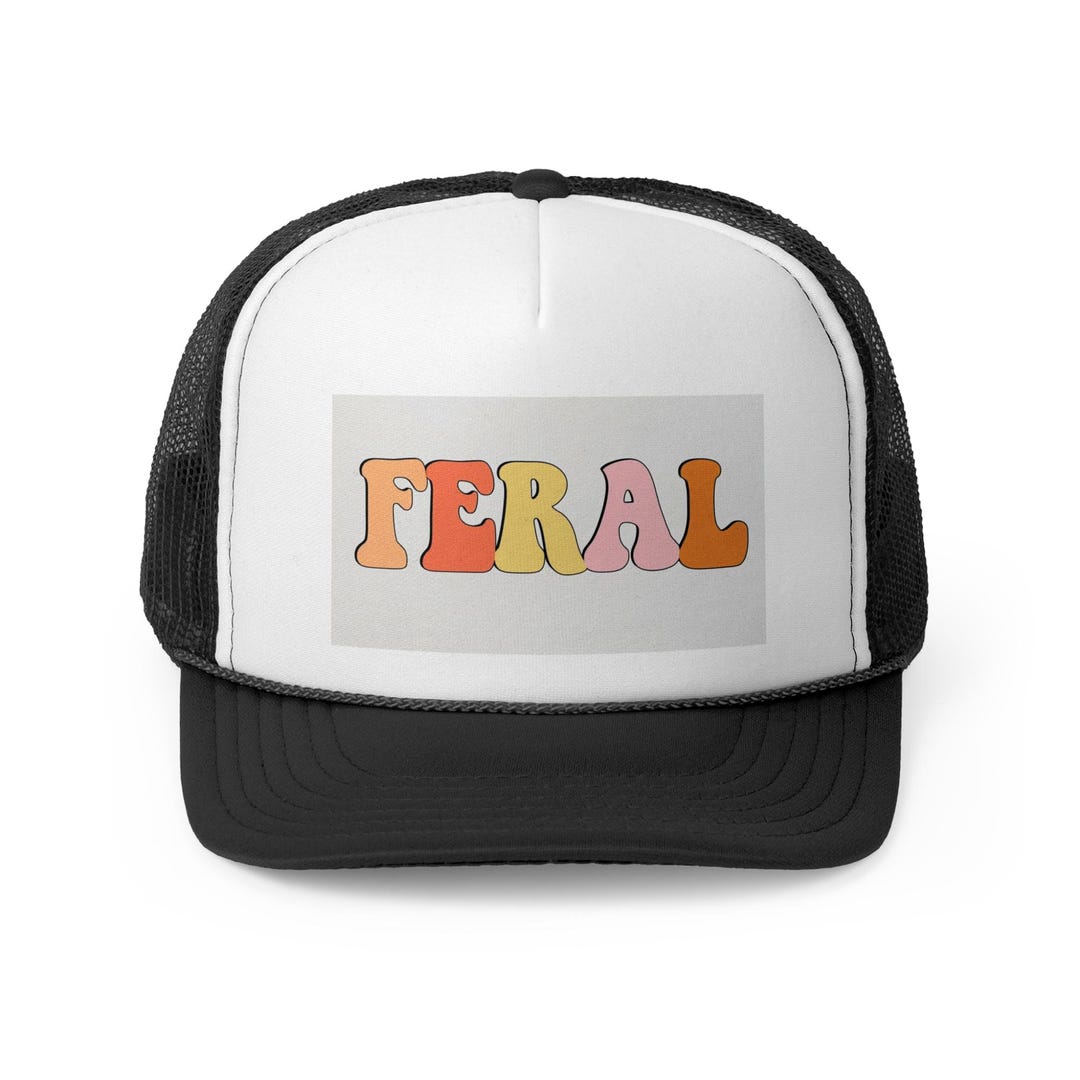 Feral Trucker Caps - Funny Hat for Men and Women, Novelty Cap ...