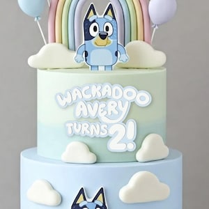 Blue Dog Cake Topper Personalized Name Heeler Charm Wackadoo Twoey ...