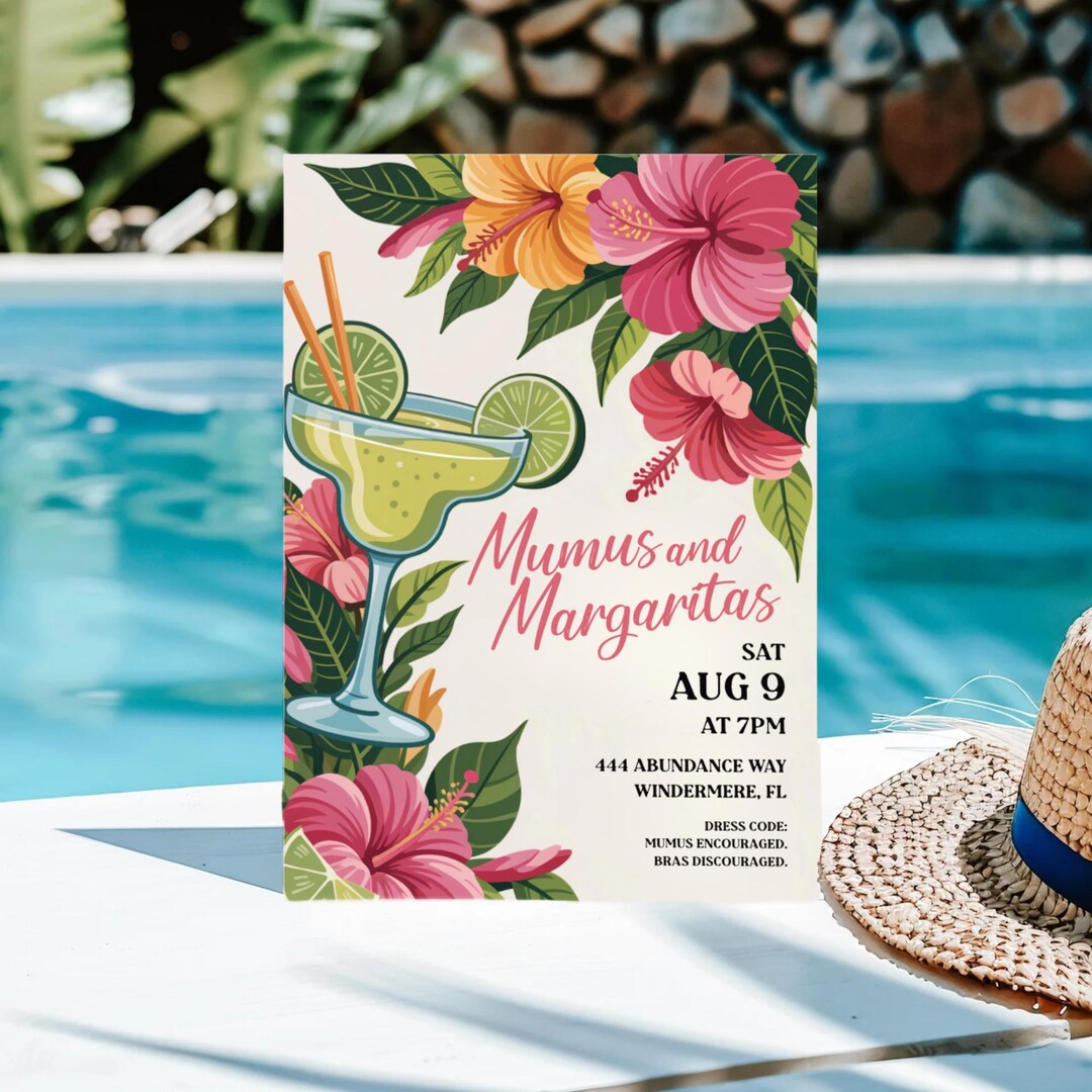 Moo Moos and Margaritas Party Invitation Invite Mumu Digital Veil ...