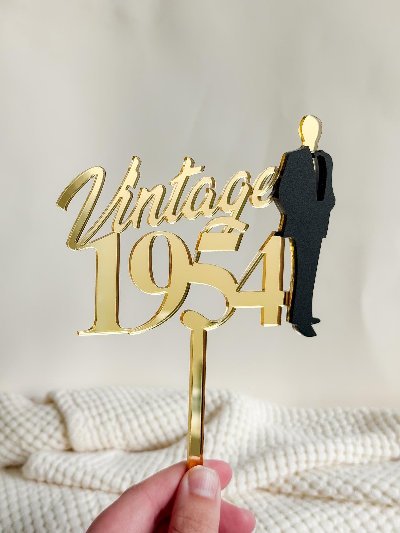 Aged Perfection 60th Birthday Cake Topper Vintage 50th for Men Gold ...