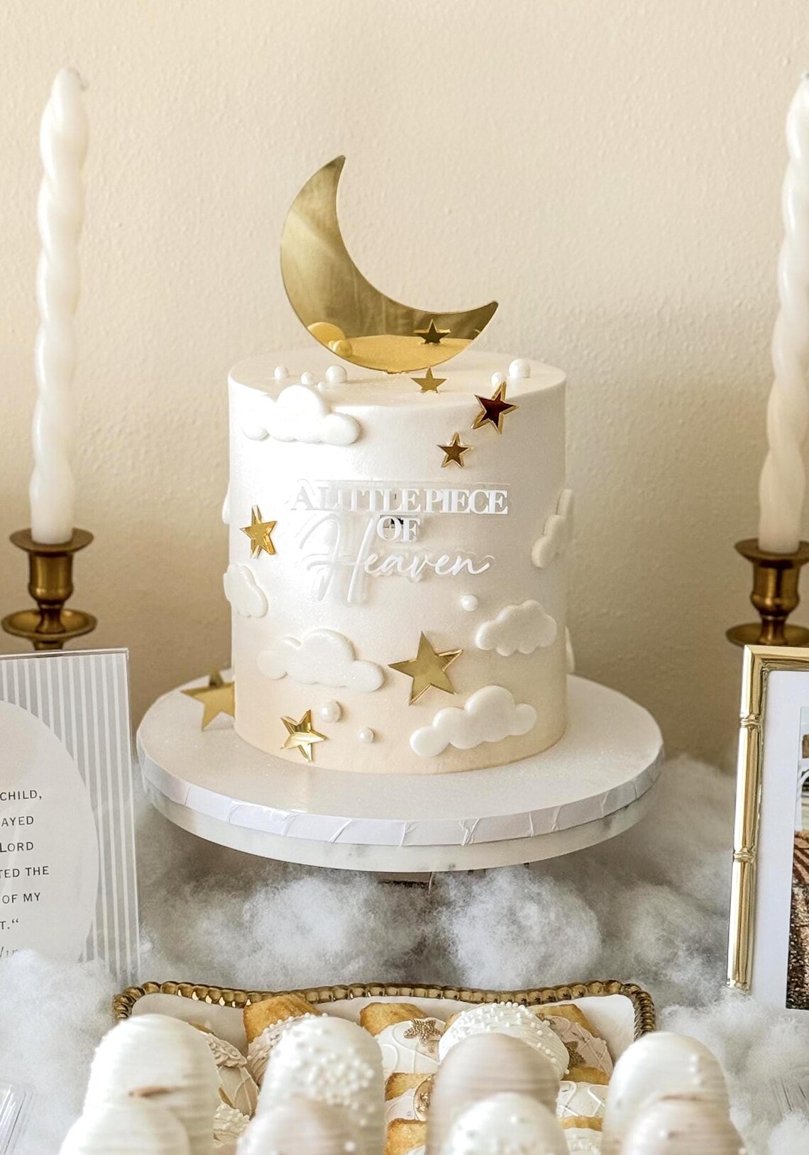Heaven Sent Piece of Heaven Decor for Baby Shower, Moon and Stars Cake ...