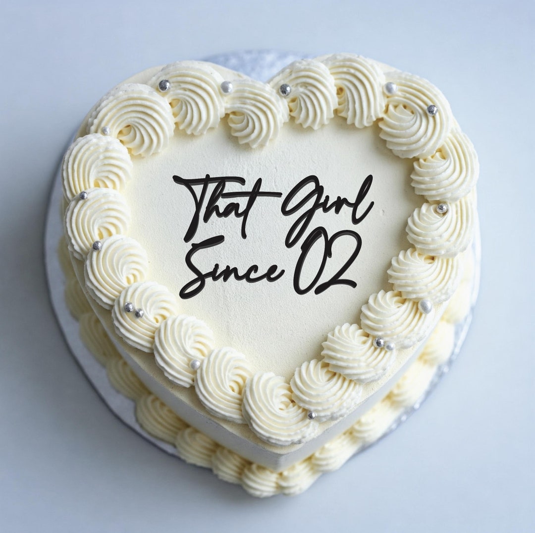 That Girl Since Cake Topper Acrylic Vintage Heart Cake Birthday ...