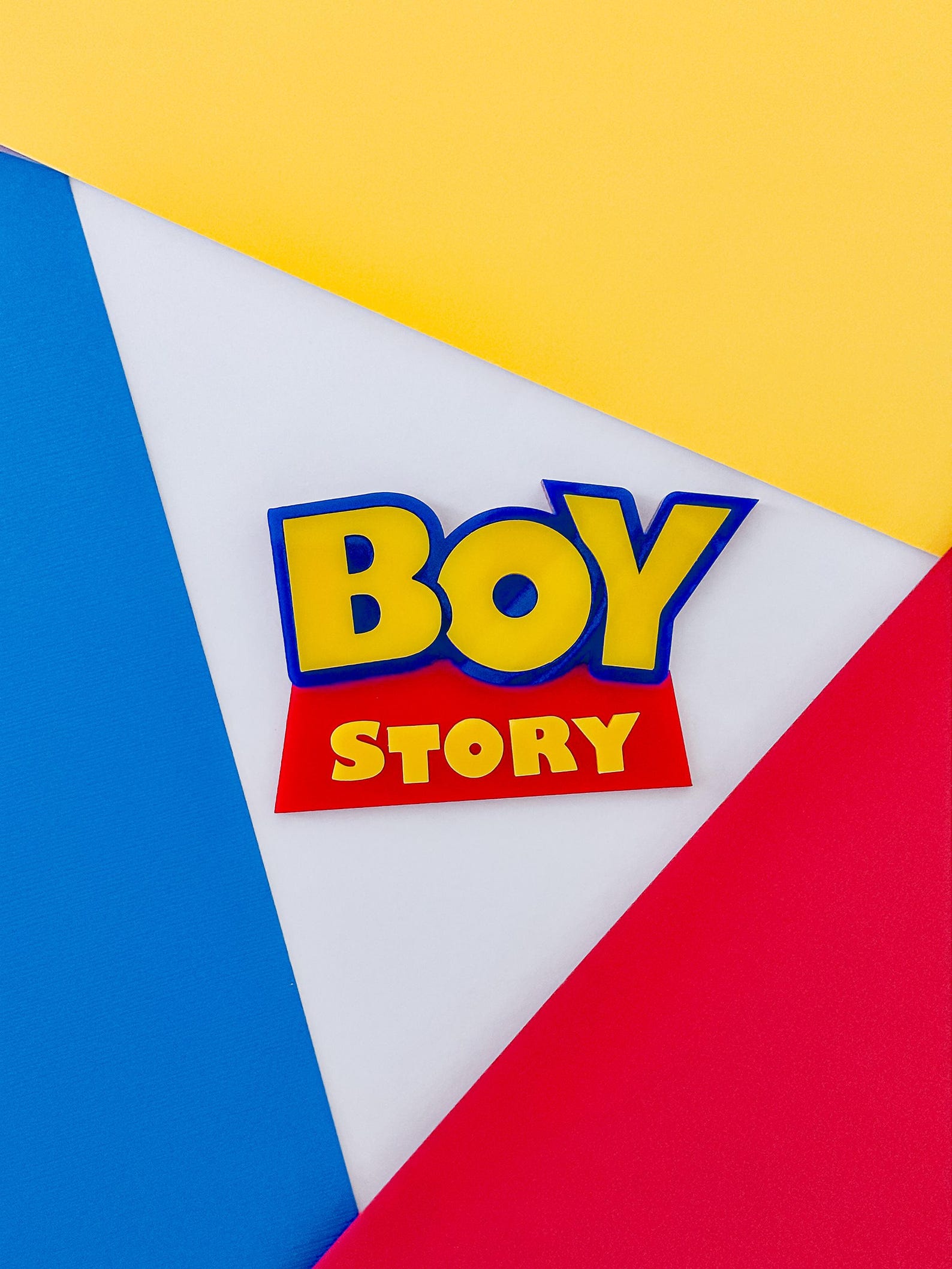 Boy Story Baby Shower Birthday Cake Topper Sketch Acrylic Charm ...