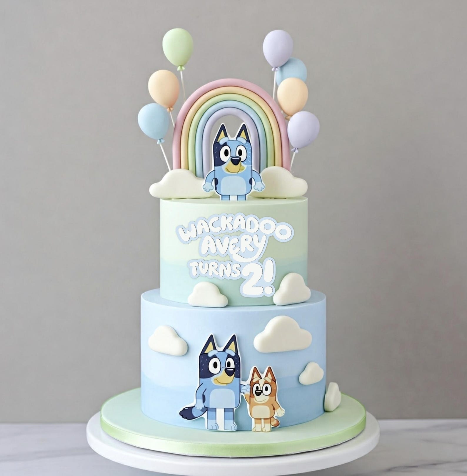 Blue Dog Cake Topper Personalized Name Heeler Charm Twoey Acrylic ...
