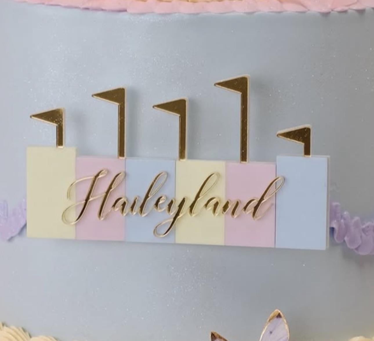 Happiest Place Princess Cake Topper Castle Mouse Ears Birthday Keepsake ...