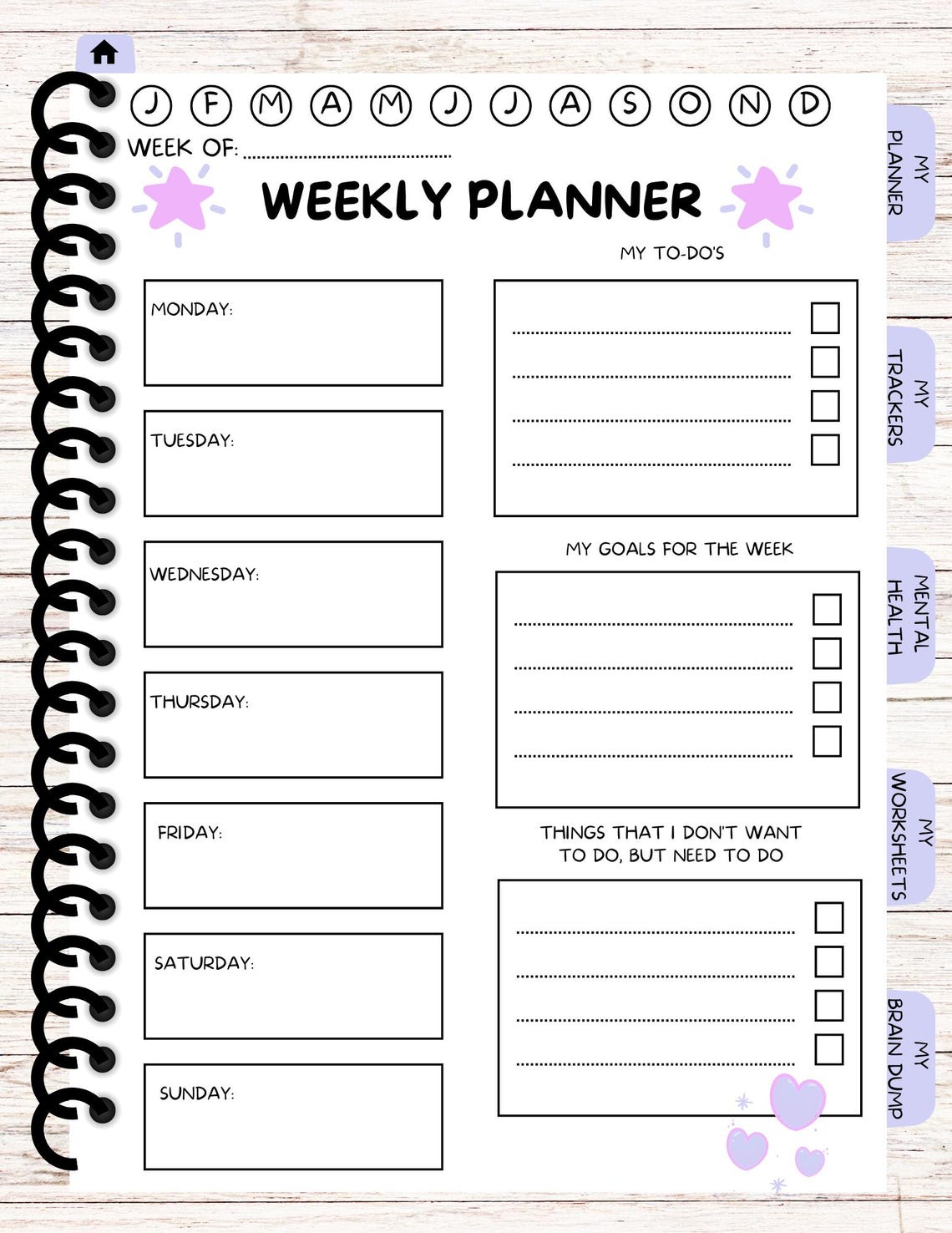 ADHD Digital Planner, ADHD Monthly Planner Template, ADHD Goal Setting ...