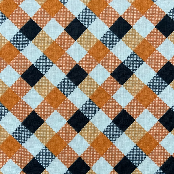 Orange Plaid Fabric - Etsy