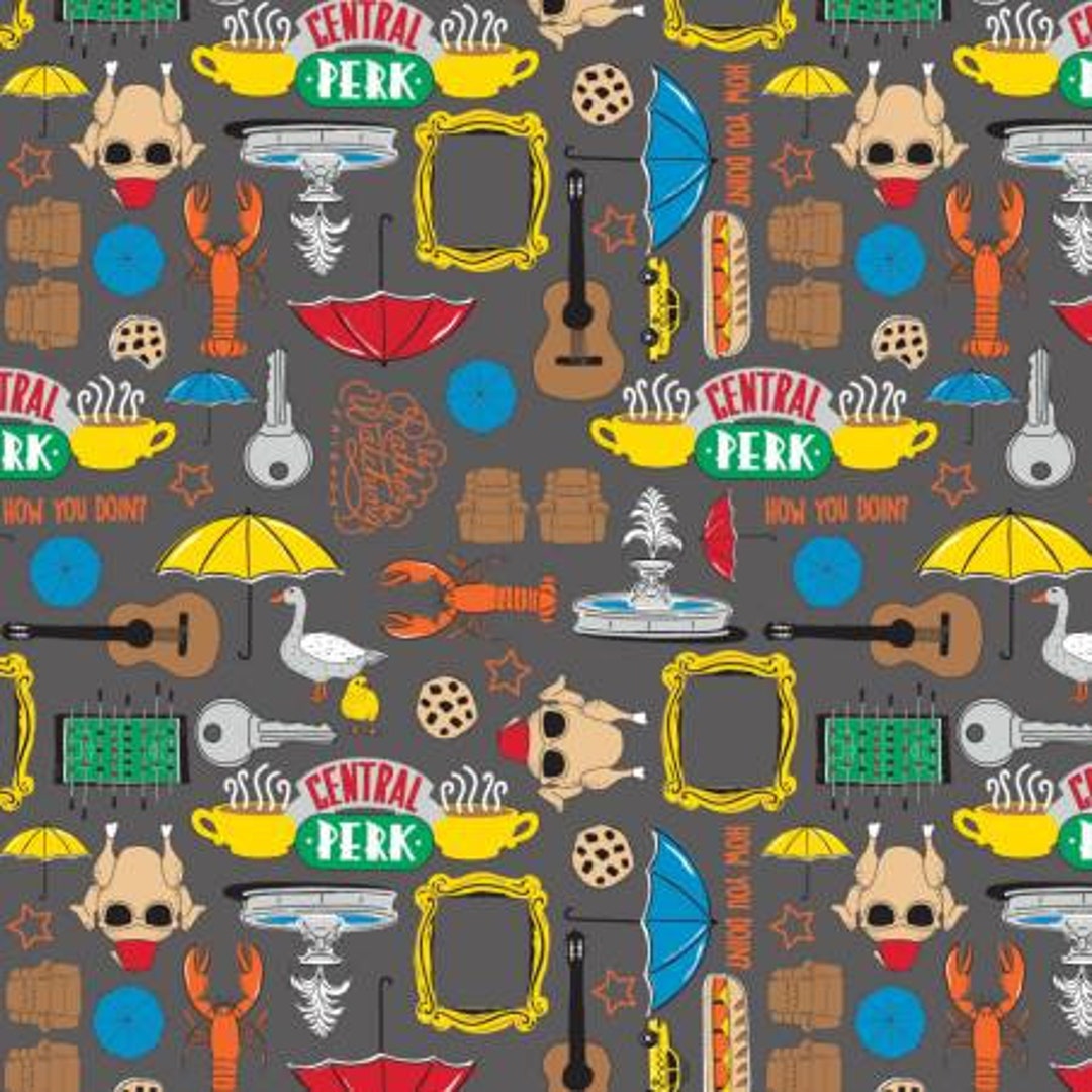 Friends Fabric Friends Stuff Toss Fabric Cotton FQ Ships 1 Business Day ...