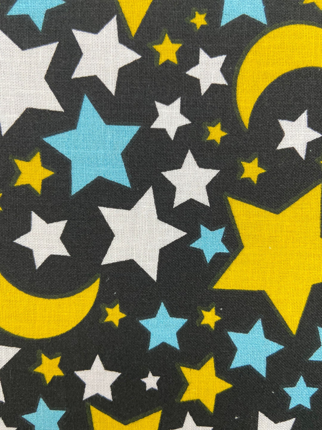 Moon & Stars Fabric Stars Planets Fabric Space Fabric Pre-cut FQ Ships ...