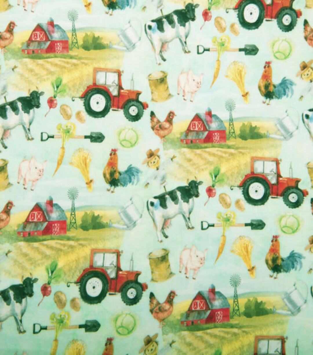 Farm Fabric Cow Fabric Tractor Fabric Fabric 100% Cotton Face Mask ...