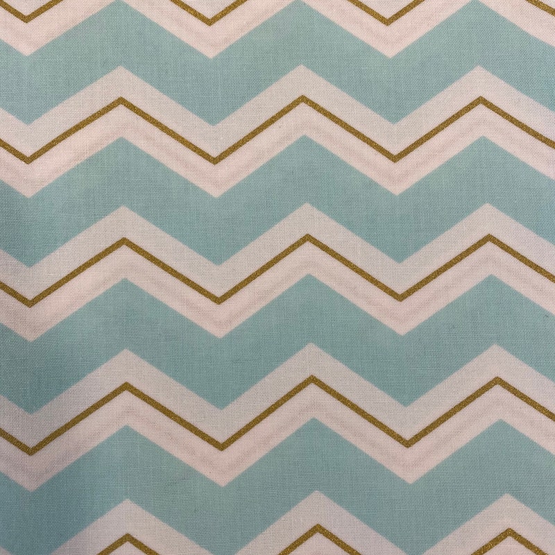 Blue Chevron Fabric - Etsy