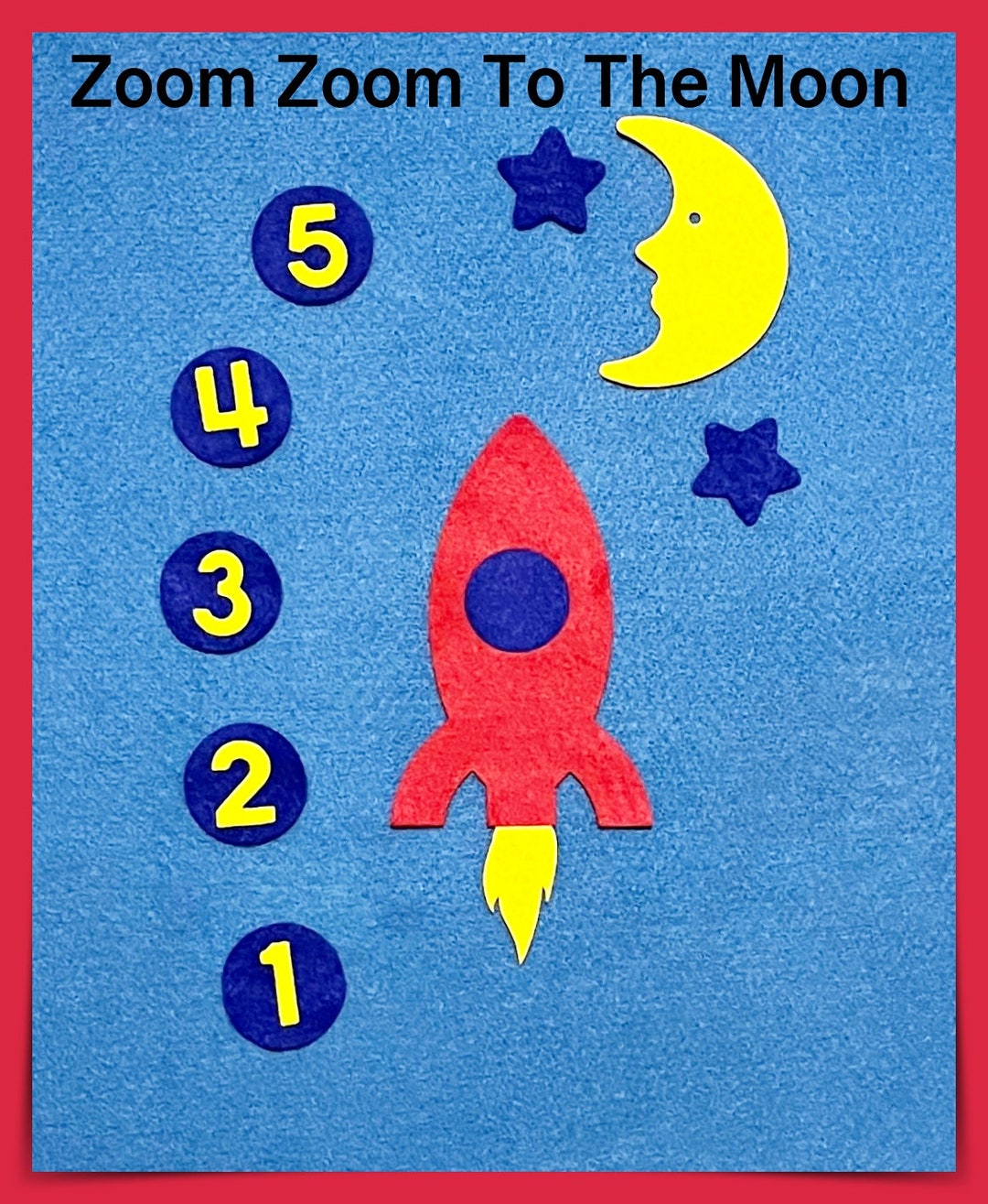 Zoom Zoom to the Moon Felt Story Rocket Ship Felt Story Space - Etsy