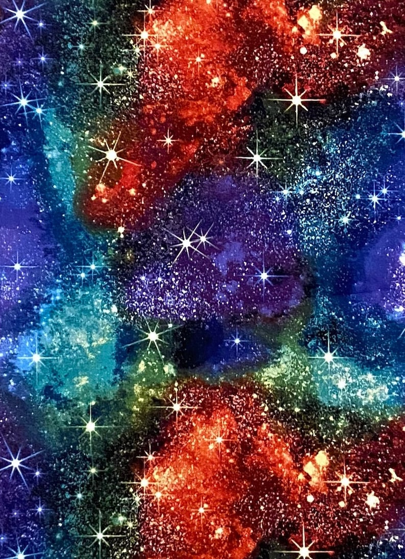 Space Fabric Galaxy Fabric Planets Stars Fabric 100% Cotton FQ Ships 1 ...