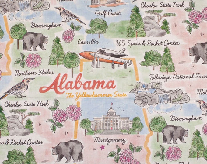 Alabama Fabric Alabama State Pride Fabric 100% Cotton FQ Ships 1 ...