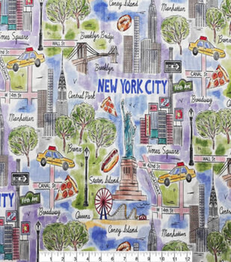 New York City Fabric NYC Fabric 100% Cotton FQ Ships 1 - Etsy