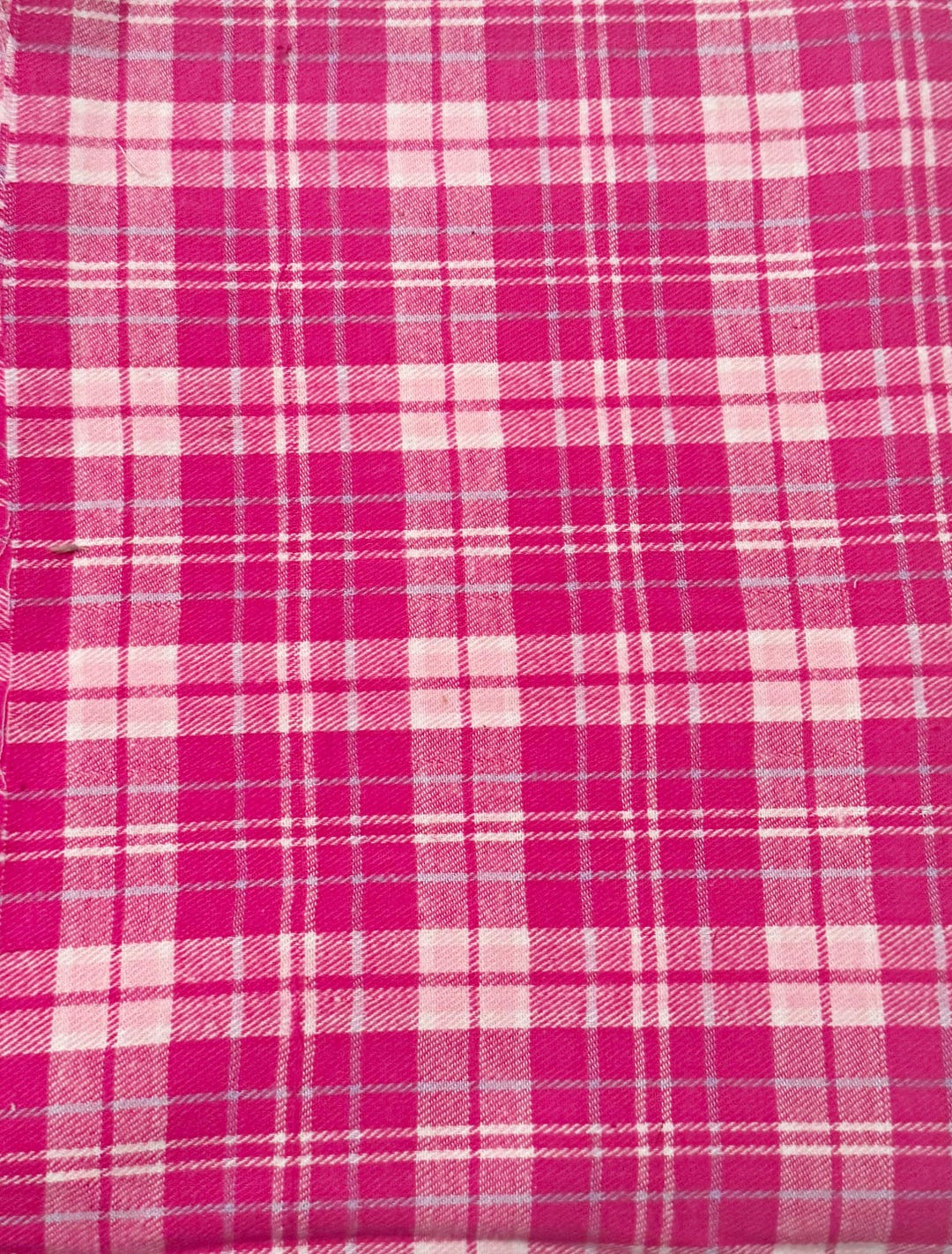Plaid Flannel Pink Plaid Flannel Fabric Cotton Flannel FQ Ships 1 ...