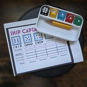 Ship Captain Crew Travel Size Dice Game Set Includes Dice, Pencil ...