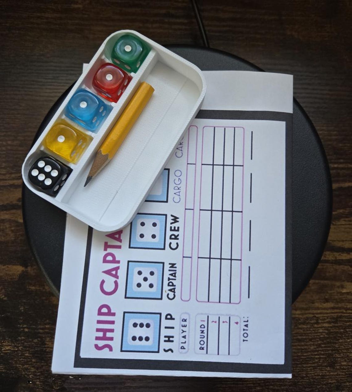 Ship Captain Crew Travel Size Dice Game Set Includes Dice, Pencil ...