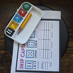 Ship Captain Crew Travel Size Dice Game Set Includes Dice, Pencil ...