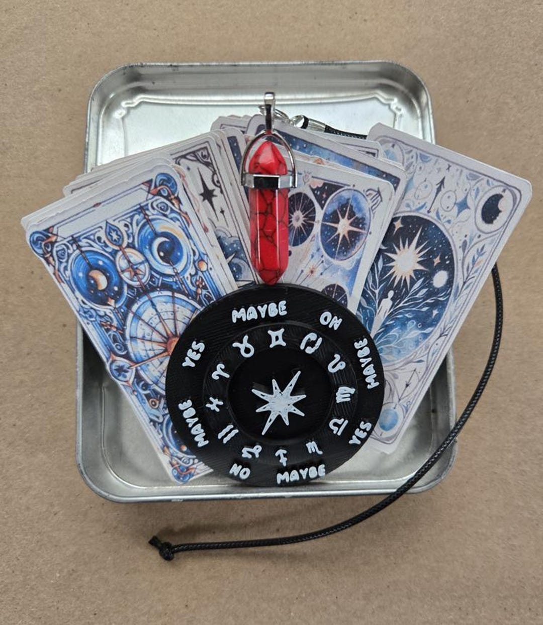 Pocket Pendulum Divination Dowsing Wicca Set Includes Tin, Disk ...
