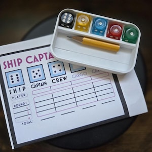 Ship Captain Crew Travel Size Dice Game Set Includes Dice, Pencil ...