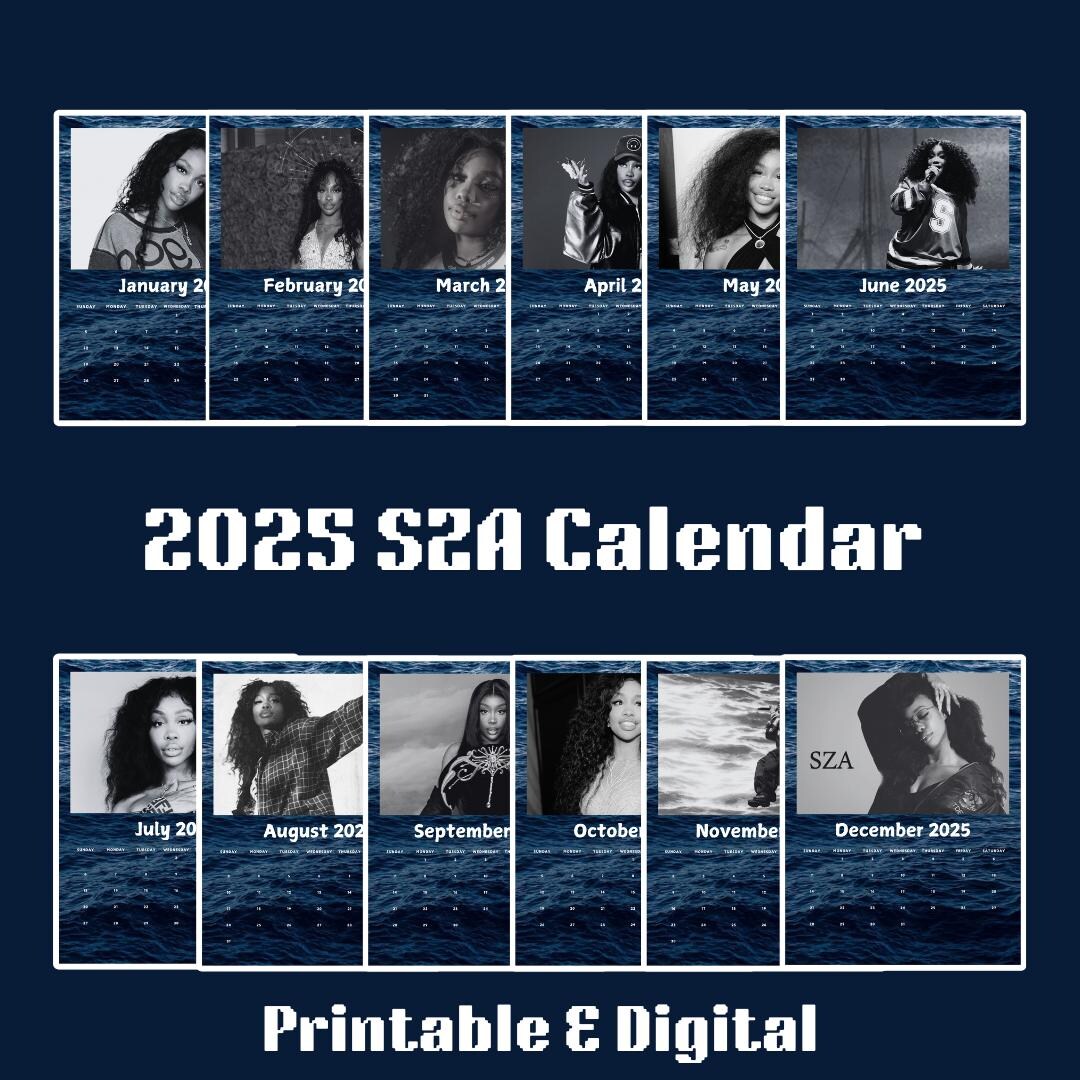 SZA Monthly Calendar 2025 - Etsy