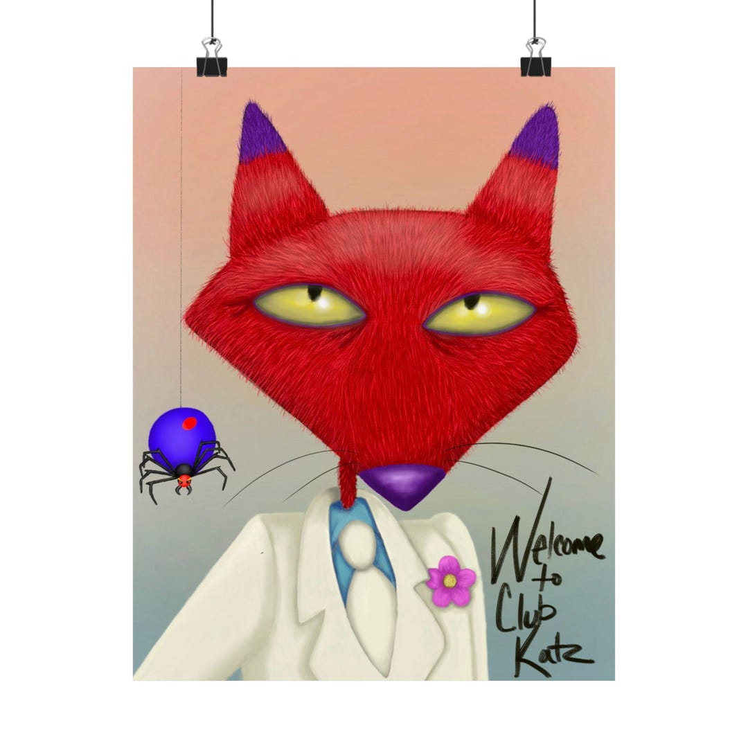 Katz Poster Print Artwork (courage the Cowardly Dog Fanart) Vibrant ...