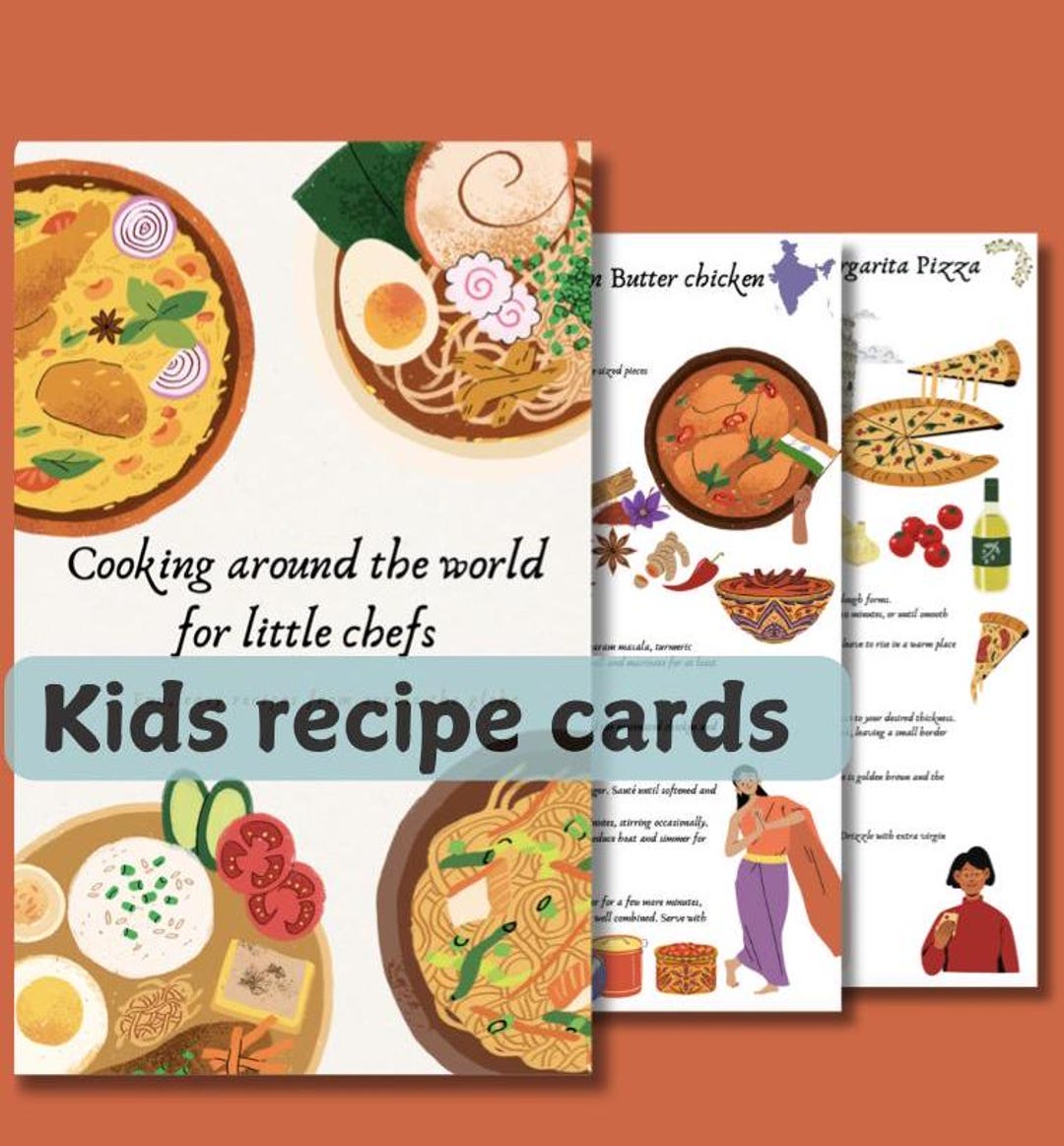 Kids Recipe Bundle Kit Printable, Kids Recipe Book, Recipe Template ...