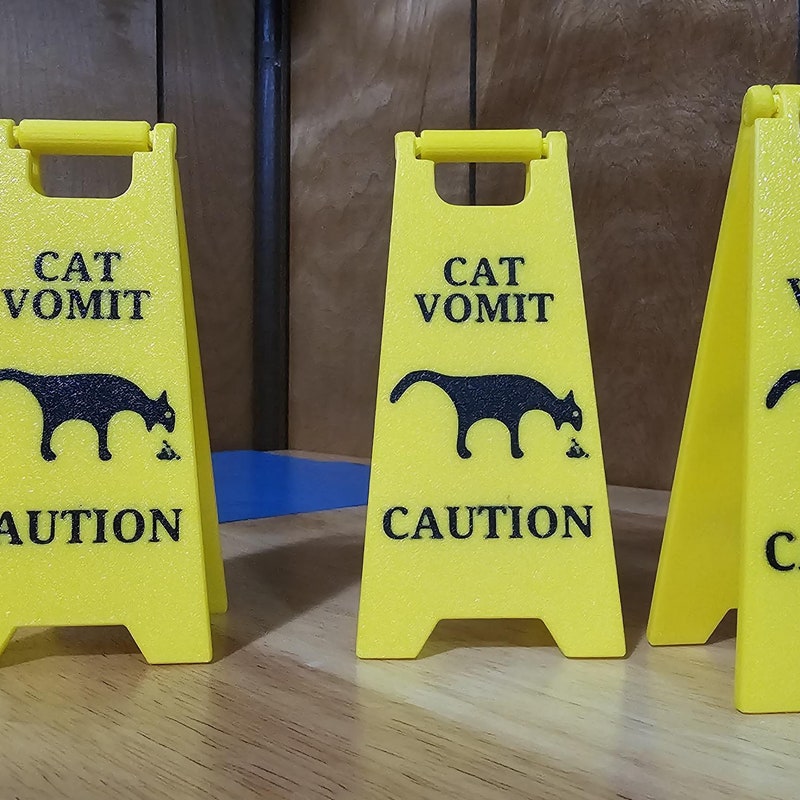 Cat Vomit Warning Sign - Etsy