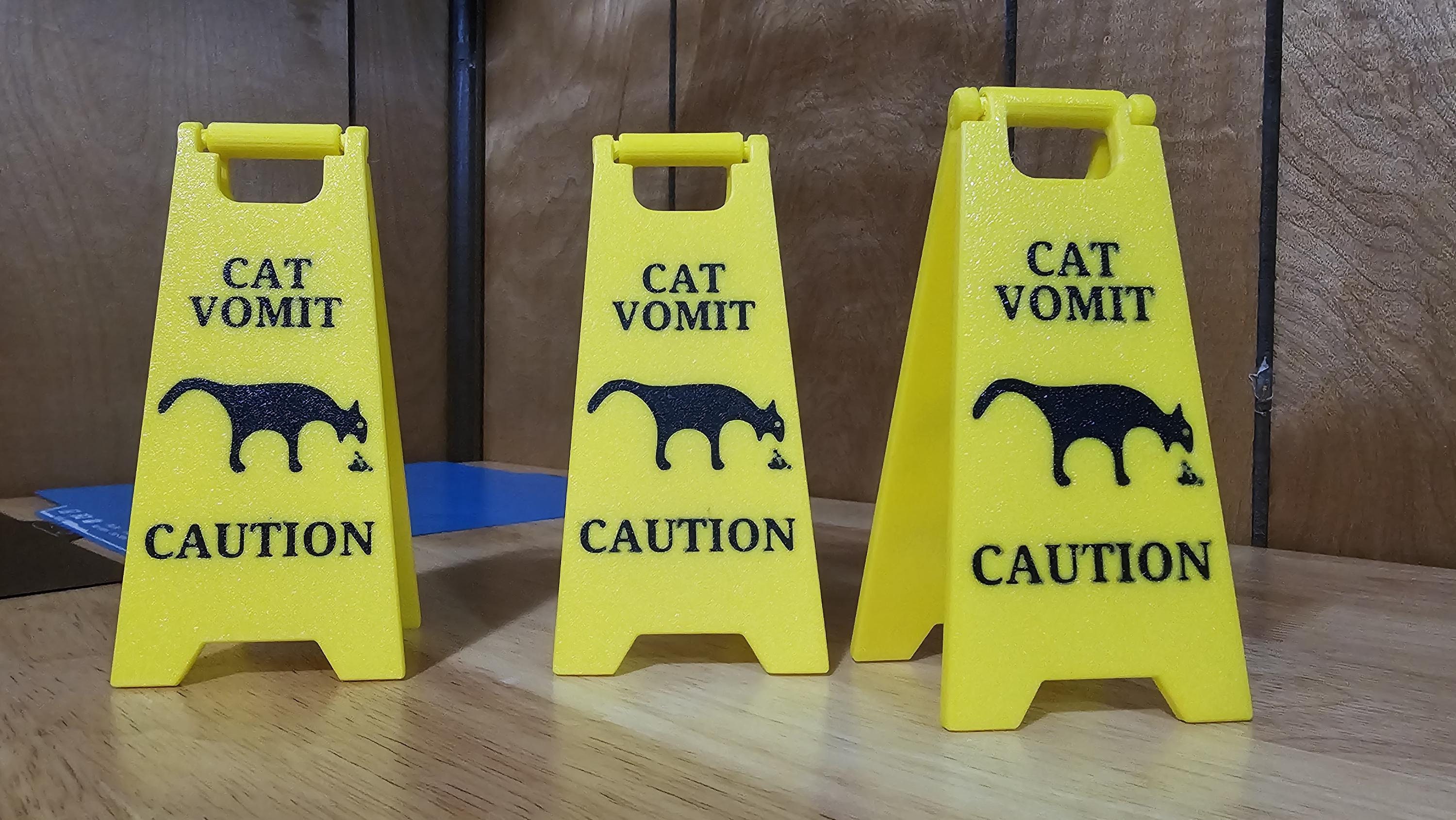 5-inch Cat Vomit Sign - Etsy
