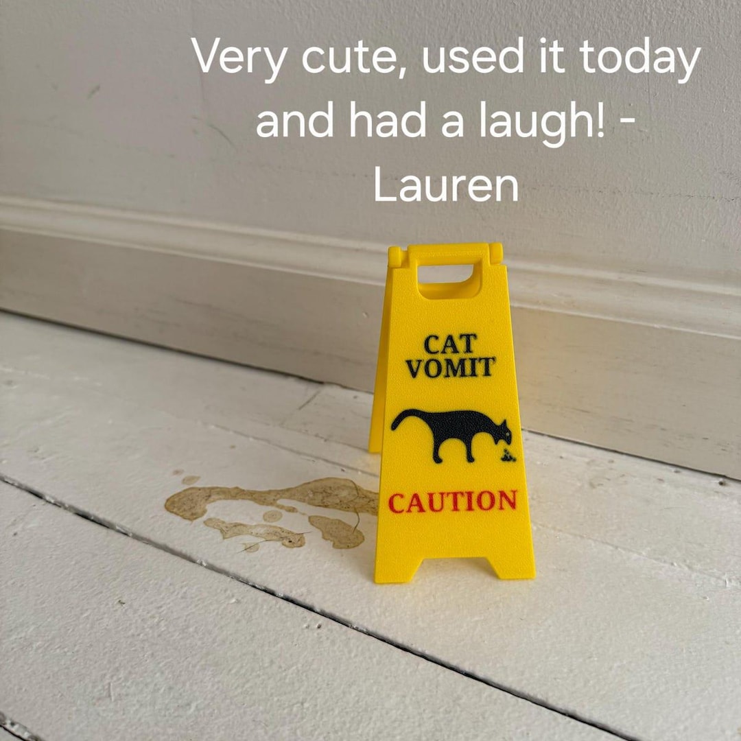 5-inch Cat Vomit Sign - Etsy