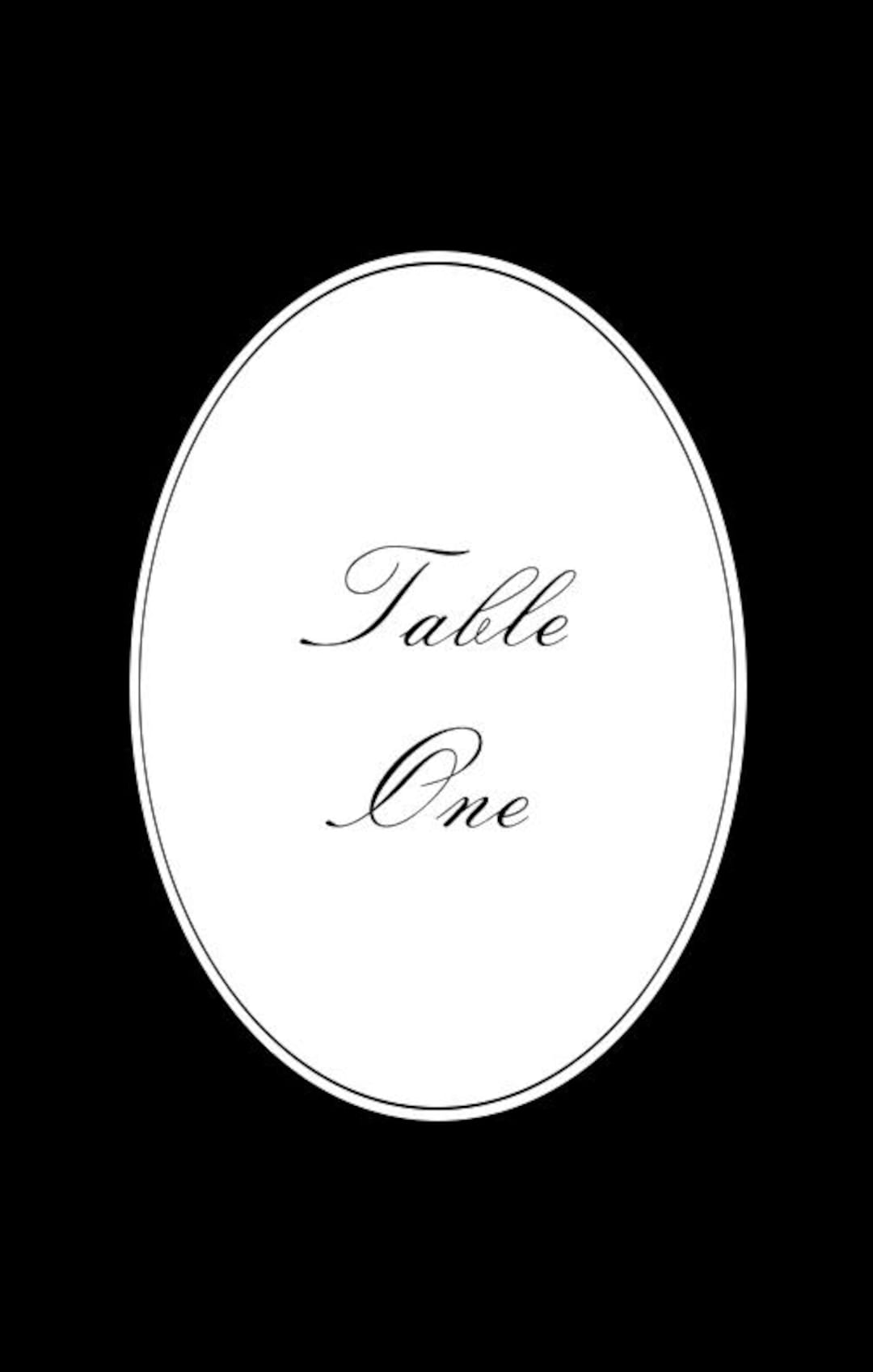 Editable Oval Table Number Template | Classic Wedding Table Numbers ...