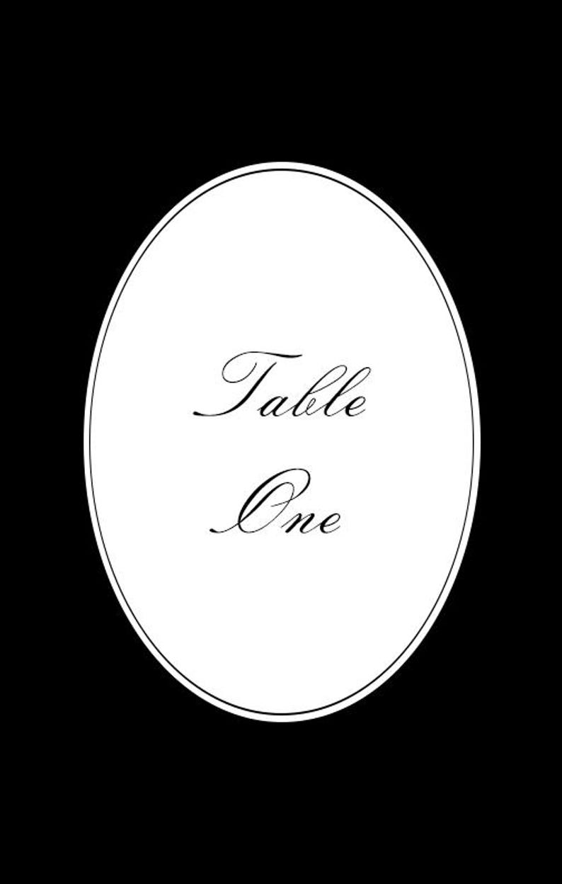 Editable Oval Table Number Template | Classic Wedding Table Numbers ...