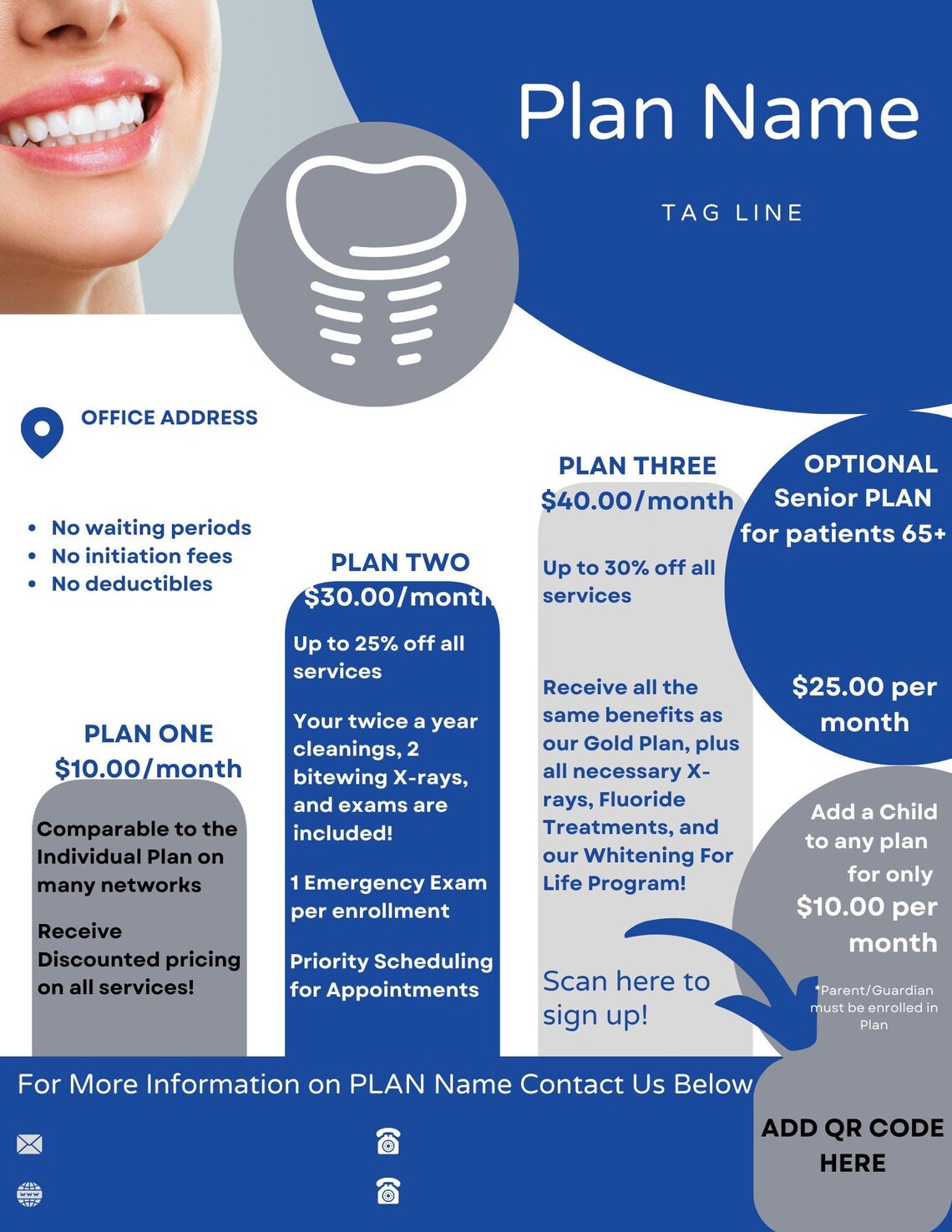 Dental Office Membership Plan Template 8.5 X 11 - Etsy
