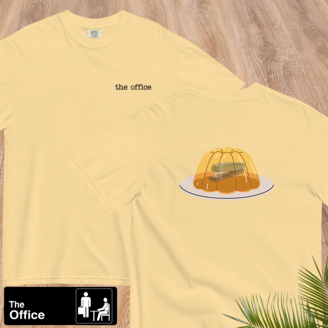 The Office T-shirt | Stapler in Jello | Dunder Mifflin Embroidered Logo ...
