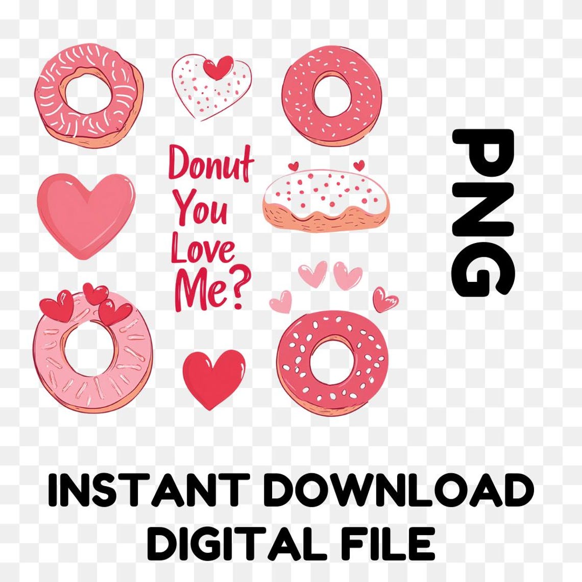 Donut You Love Me? Valentine's Day Digital Clipart - Cute Donut and ...